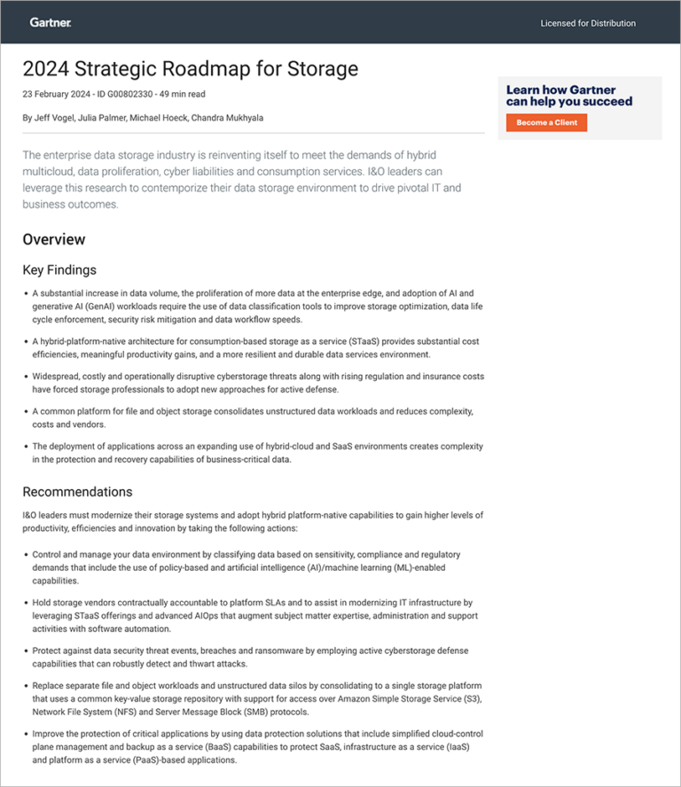 Gartner 2024 Strategic Roadmap for Storage - Superna